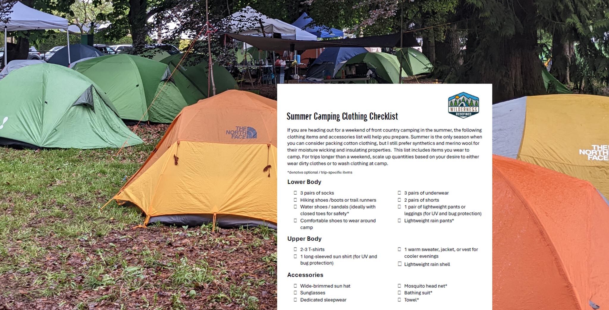 Summer Camping Clothing Checklist - Wilderness Redefined